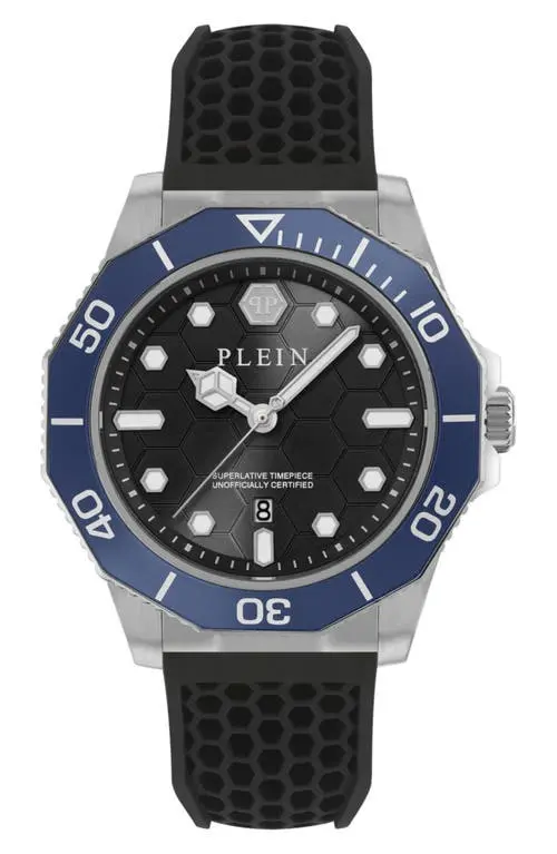 Philipp Plein Aquastorm Silicone Strap Watch - Stainless Steel