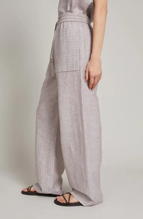 MM BY MAX MARA Fauna Linen Blend Wide Leg Pants