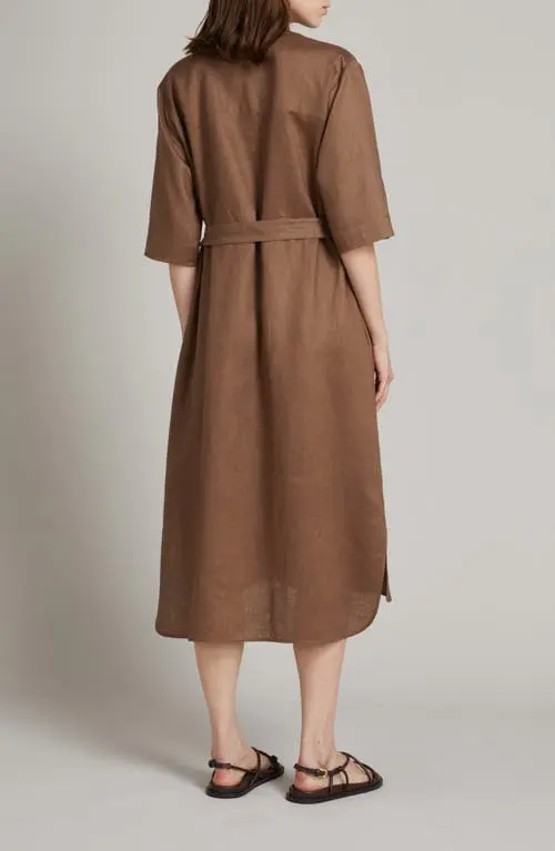 MM BY MAX MARA Tabella Belted Linen Shirt Dress