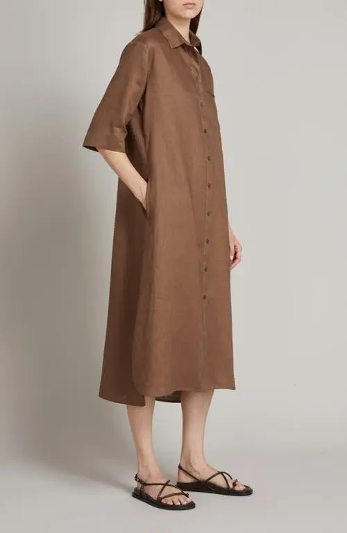 MM BY MAX MARA Tabella Belted Linen Shirt Dress