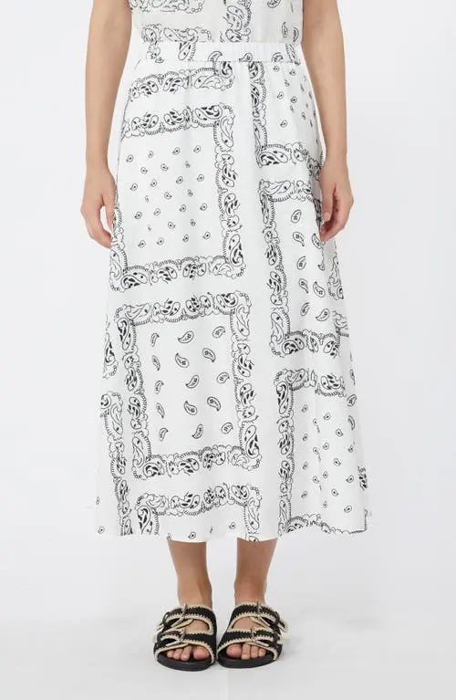 Max Mara Caravan Bandana Print Cotton Skirt - White
