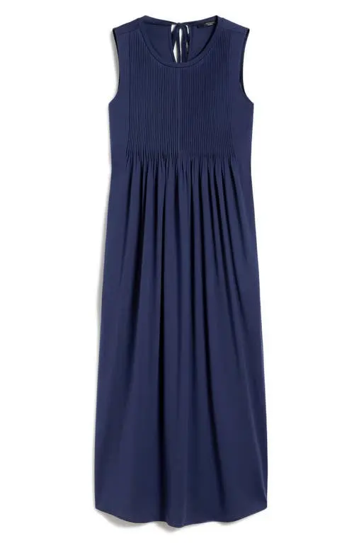 Max Mara Ricordo Pintuck Midi Dress - Navy
