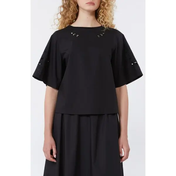 Max Mara Targa Eyelet Crop Top
