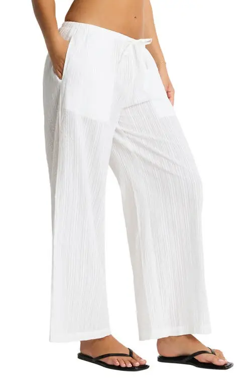 SEA LEVEL Surf Cover-up Pants - White