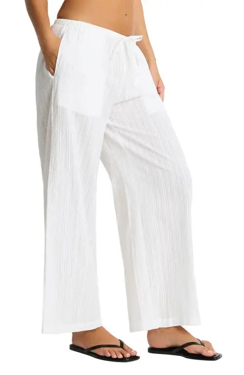 SEA LEVEL Surf Cover-up Pants - White