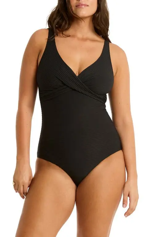 SEA LEVEL Spinnaker Crossover One-piece Swimsuit - Black