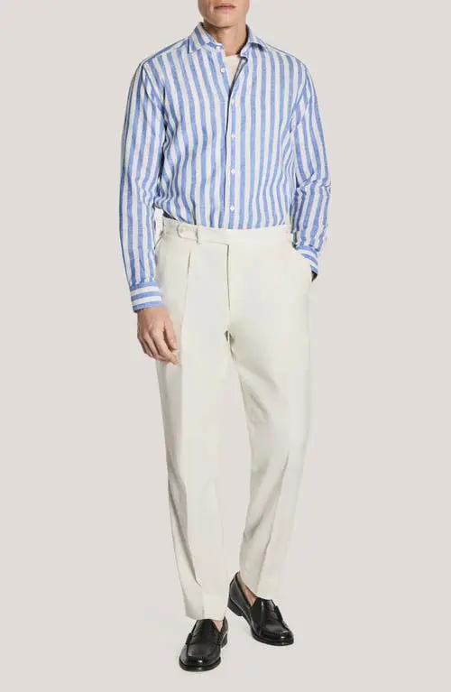 JACK VICTOR Jacques Linen & Cotton Button-up Shirt