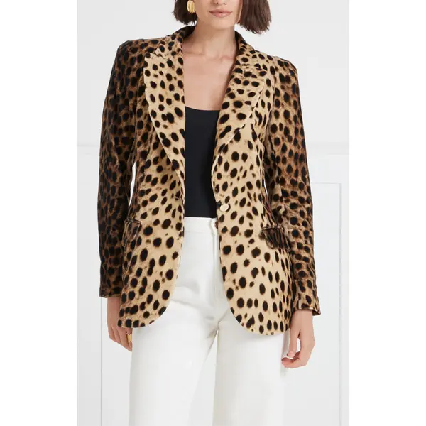 TEMPERLEY LONDON Nemera Velvet Jacket - Leopard Print