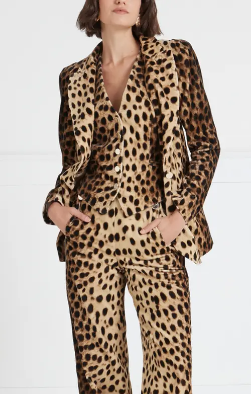 TEMPERLEY LONDON Nemera Velvet Jacket - Leopard Print