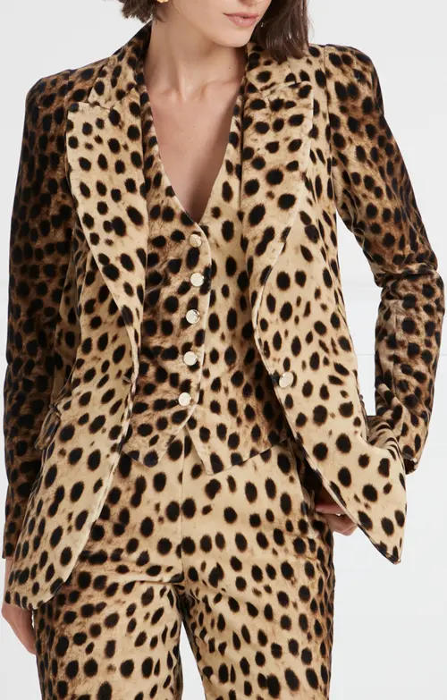 TEMPERLEY LONDON Nemera Velvet Jacket - Leopard Print
