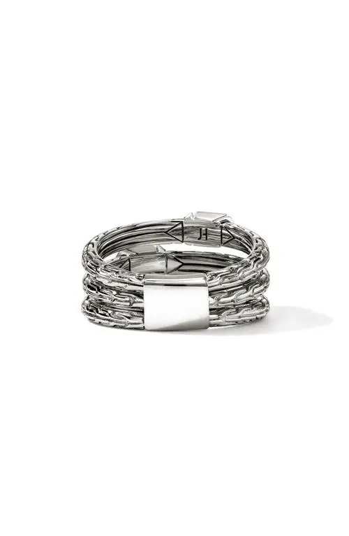 John Hardy Icon Stud Triple Row Ring - Silver