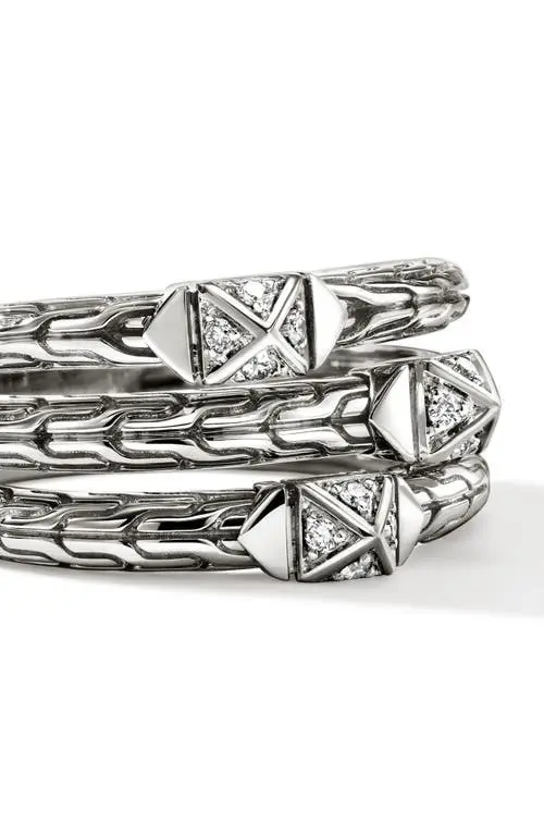 John Hardy Icon Stud Triple Row Ring - Silver