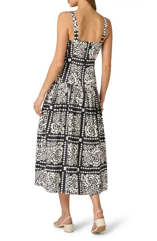 Adrianna Papell Print Drop Waist Sleeveless Maxi Dress
