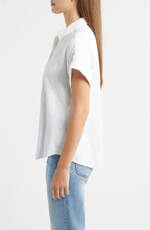 CLOTH & STONE Short Sleeve Button-up Shirt - White