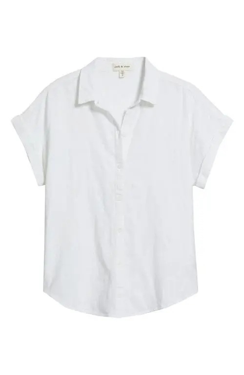 CLOTH & STONE Short Sleeve Button-up Shirt - White
