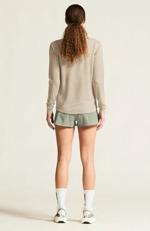 CRAFT Waffle Knit Long Sleeve T-shirt - Plaster