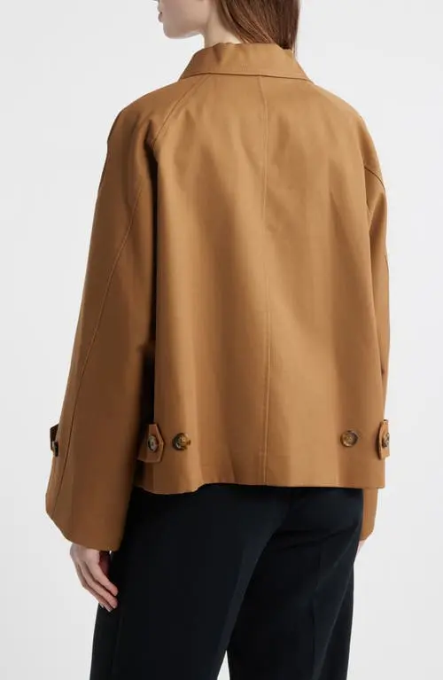 Mango Cuba Oversize Short Cotton Trench Coat - Medium Brown