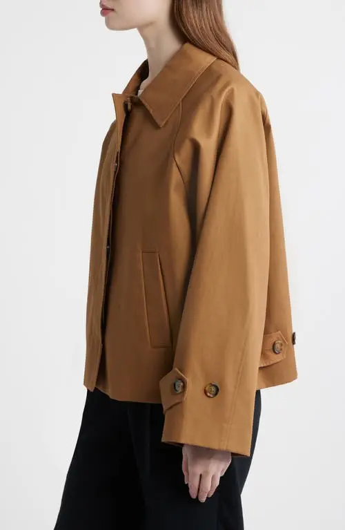 Mango Cuba Oversize Short Cotton Trench Coat - Medium Brown