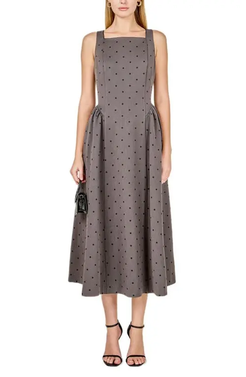 Endless Rose Polka Dot Square Neck Dress