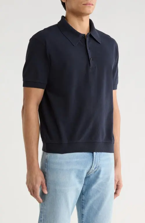 Citizens Of Humanity Banded Cotton Piqué Polo - Navy