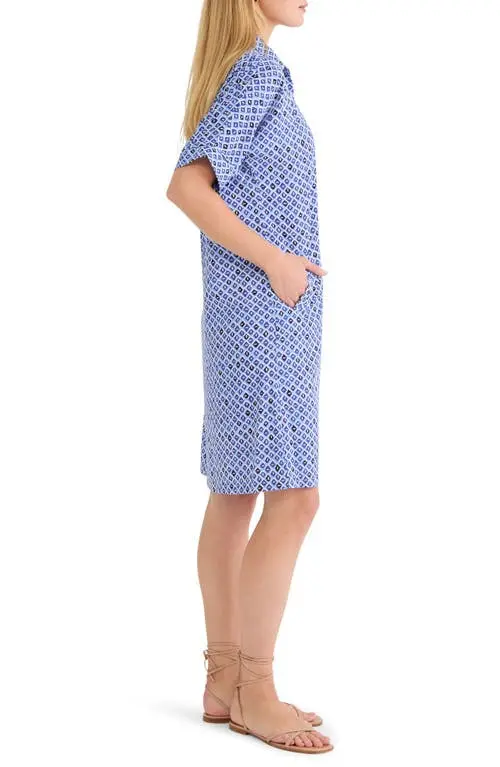 NIC+ZOE Mosaic Print Shift Dress - Blue Multi