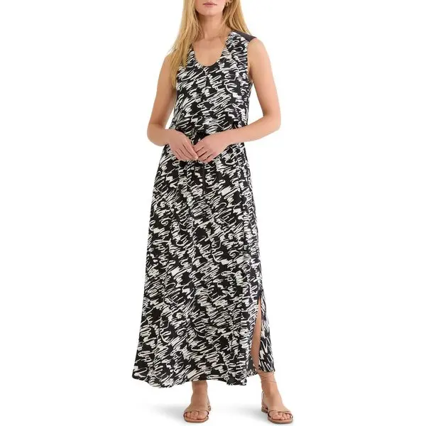 NIC+ZOE Margot Cursive Print A-line Dress