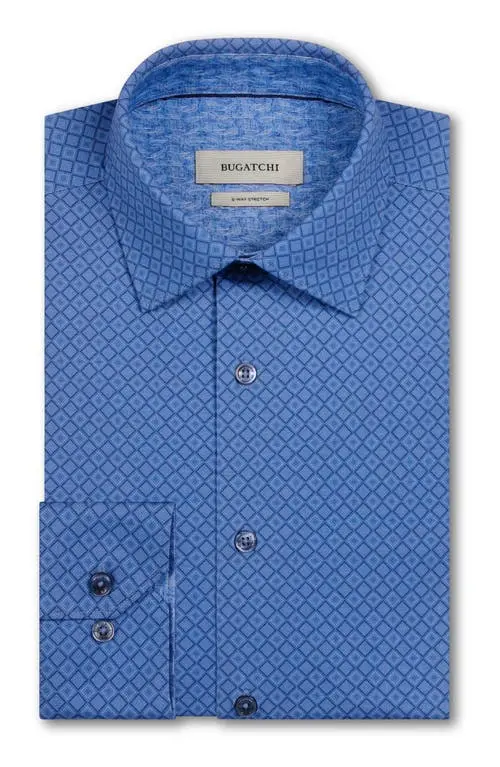 Bugatchi Jimmy Ooohcotton® Geo Print Button-up Shirt - Cobalt