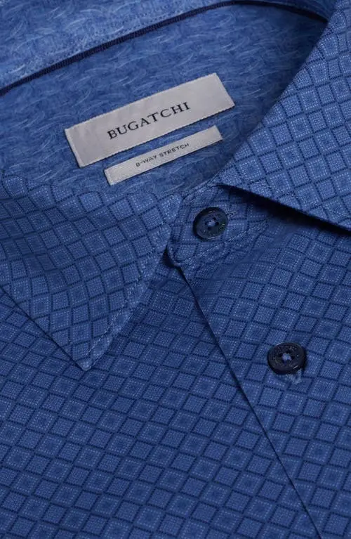 Bugatchi Jimmy Ooohcotton® Geo Print Button-up Shirt - Cobalt