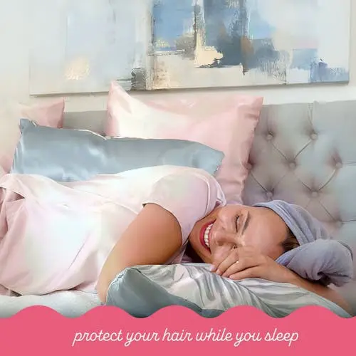TURBIE TWIST 2 Pack Double Sided Satin Pillowcase Set