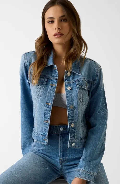Guess Lola Crop Denim Trucker Jacket