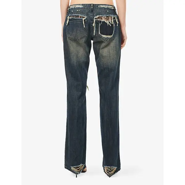 JADED LONDON Distressed Studded Denim Jeans