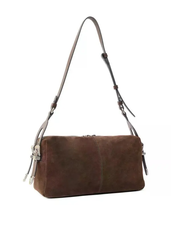Pinko Medium Keeper Suede Shoulder Bag - Brown