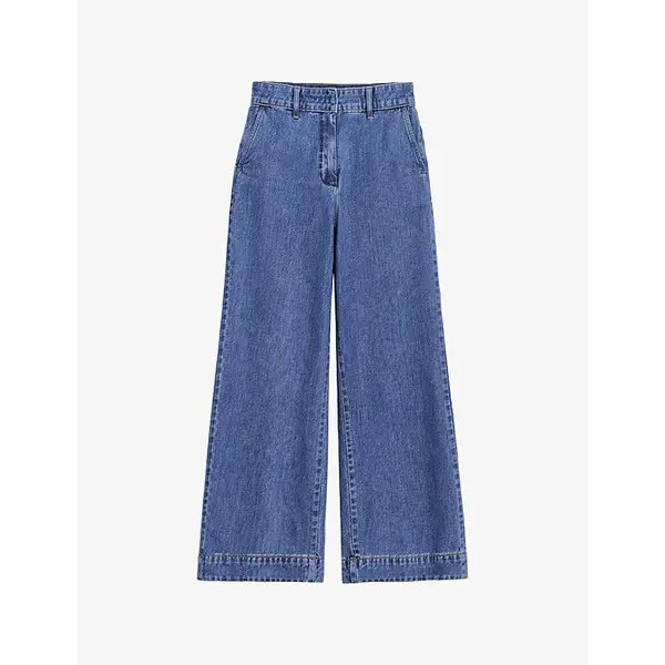 RO&ZO Tailored Wide-leg Denim-blend Jeans
