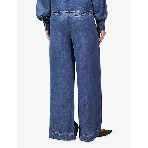 RO&ZO Tailored Wide-leg Denim-blend Jeans