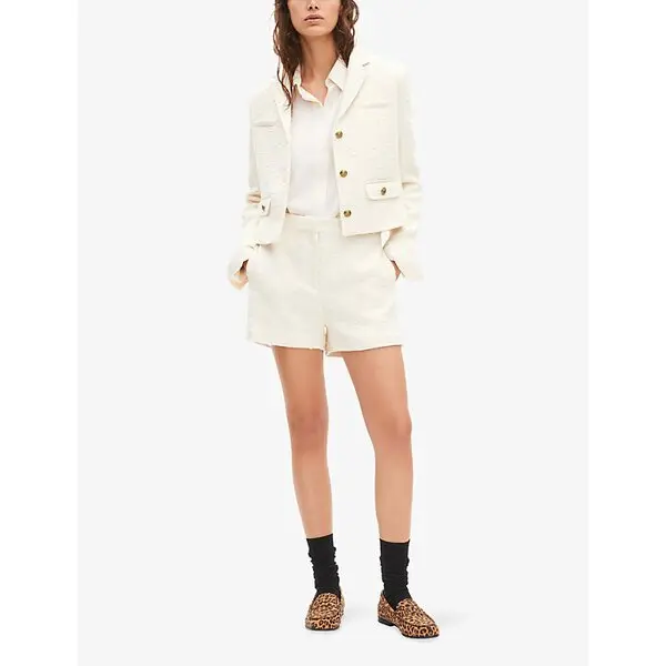 The Kooples Tailored Mid-rise Cotton-blend Shorts