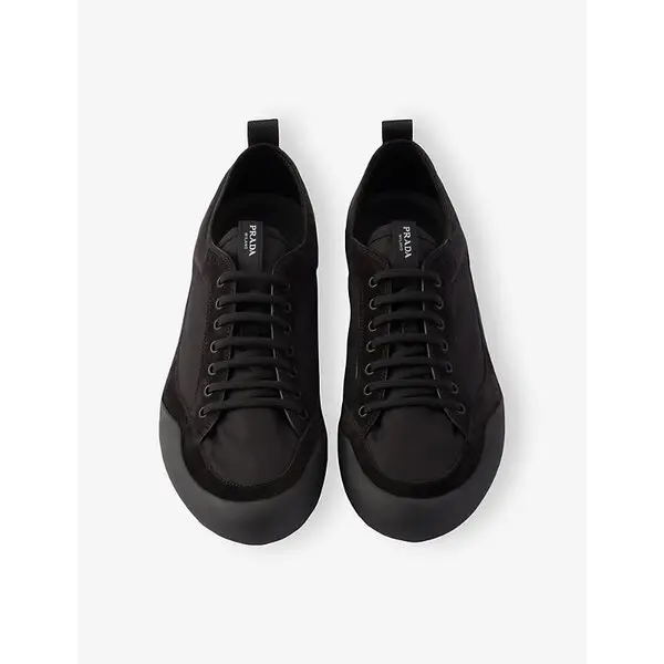 Prada Speedrock Re-nylon And Suede Trainers - Black