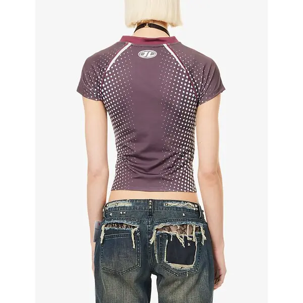 JADED LONDON Graphic-pattern Stretch-jersey Top - Multi