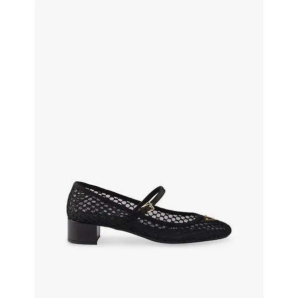 Prada Brand-plaque Mesh Courts - Black