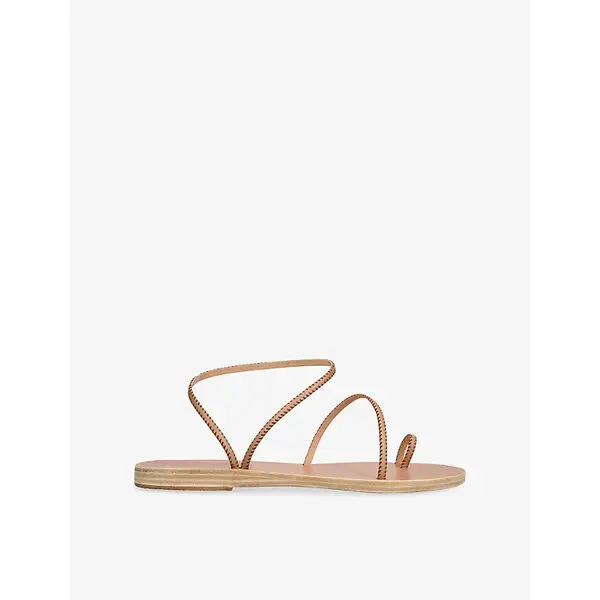 ANCIENT GREEK SANDALS Eleftheria Stitch Leather Sandals - Beige