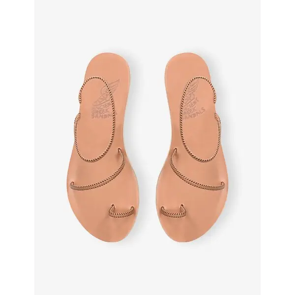 ANCIENT GREEK SANDALS Eleftheria Stitch Leather Sandals - Beige
