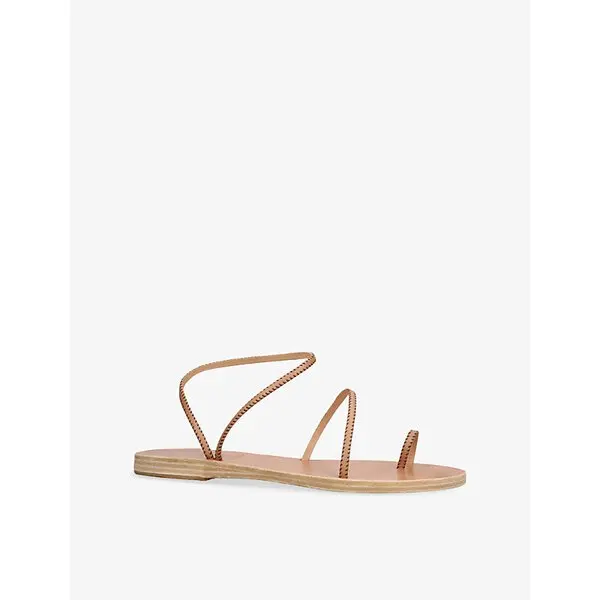 ANCIENT GREEK SANDALS Eleftheria Stitch Leather Sandals - Beige