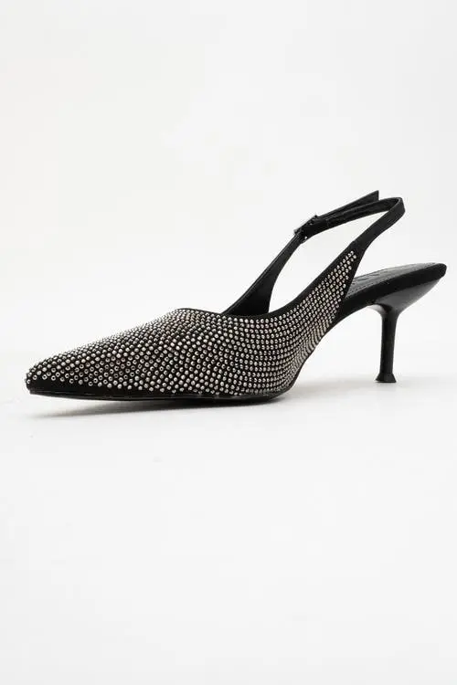 PROLOGUE SHOES Pointed Toe Slingback Pumps - Black