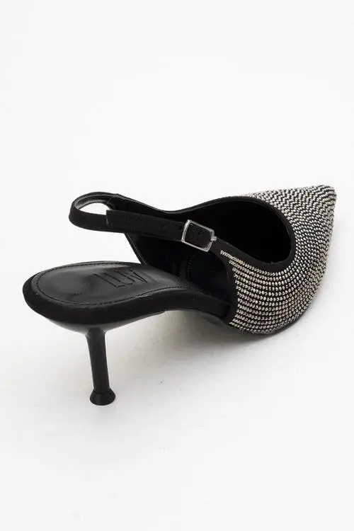 PROLOGUE SHOES Pointed Toe Slingback Pumps - Black