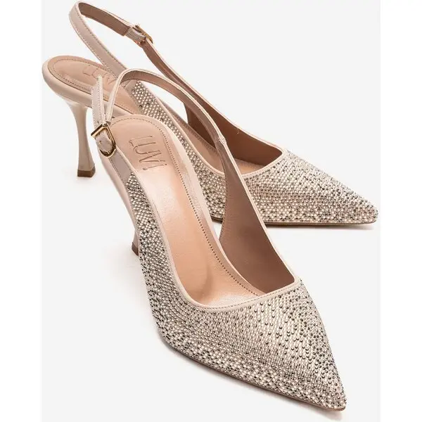 PROLOGUE SHOES Johanna Slingback Stiletto Pumps - Nude
