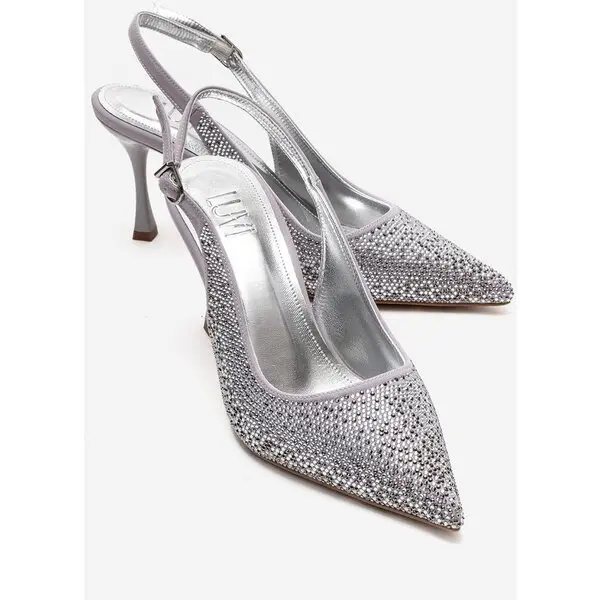 PROLOGUE SHOES Johanna Slingback Stiletto Pumps - Silver