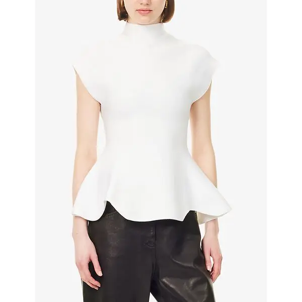 Khaite Andra Stand-collar Knit Top - Glaze