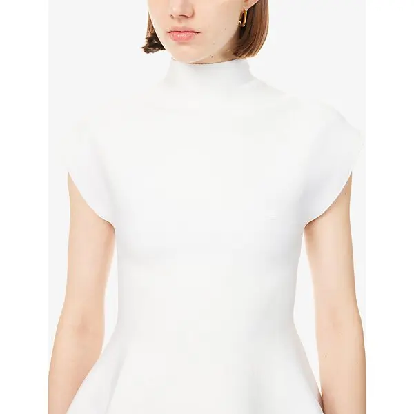 Khaite Andra Stand-collar Knit Top - Glaze