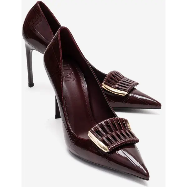 PROLOGUE SHOES Guerni Stiletto Pump - Burgundy Print