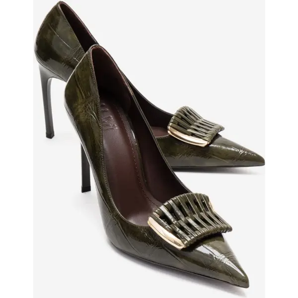 PROLOGUE SHOES Guerni Stiletto Pump - Green Print