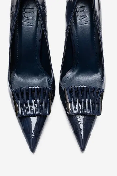 PROLOGUE SHOES Guerni Stiletto Pumps - Navy Print